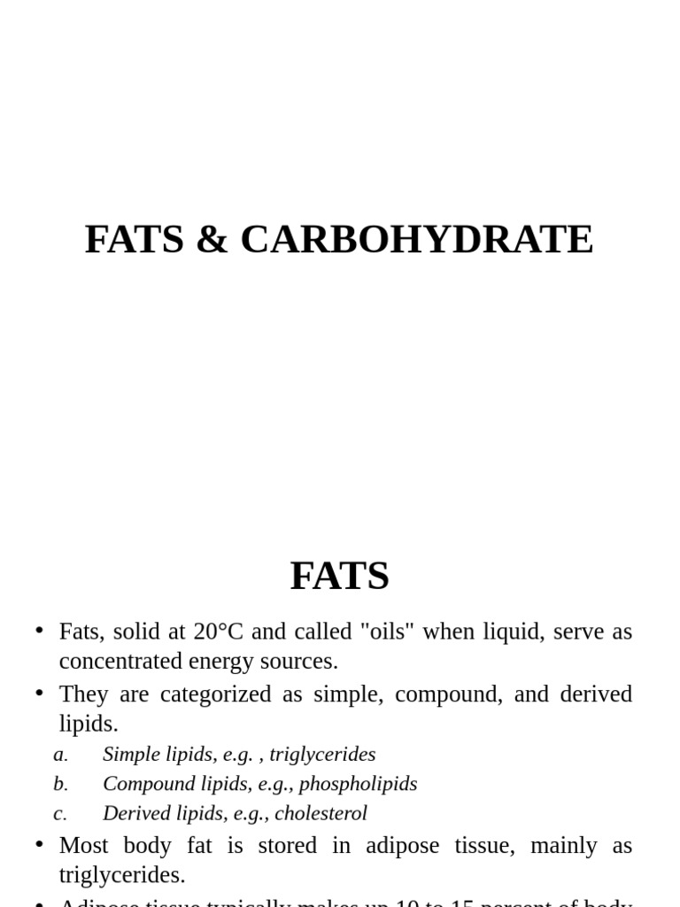 Understanding Fats and Carbohydrates | PDF | Carbohydrates | Fat