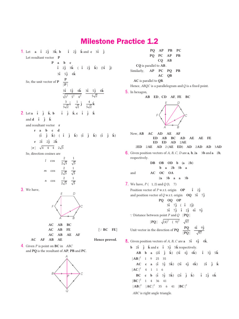Vector 3D GeometryMilestone 1.2 | PDF | Euclidean Geometry | Elementary Mathematics