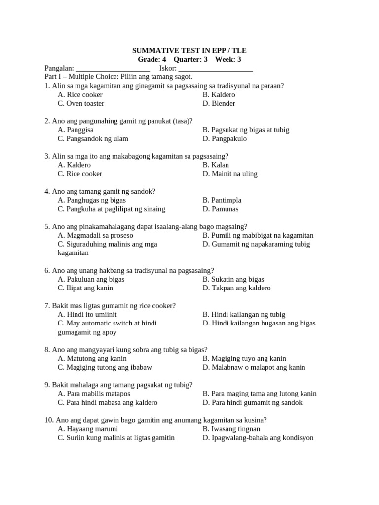 Summ_test Epp 4 q3 w3_formatted | PDF