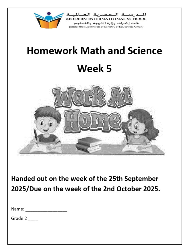 Homework Math and Science Week 5 | PDF