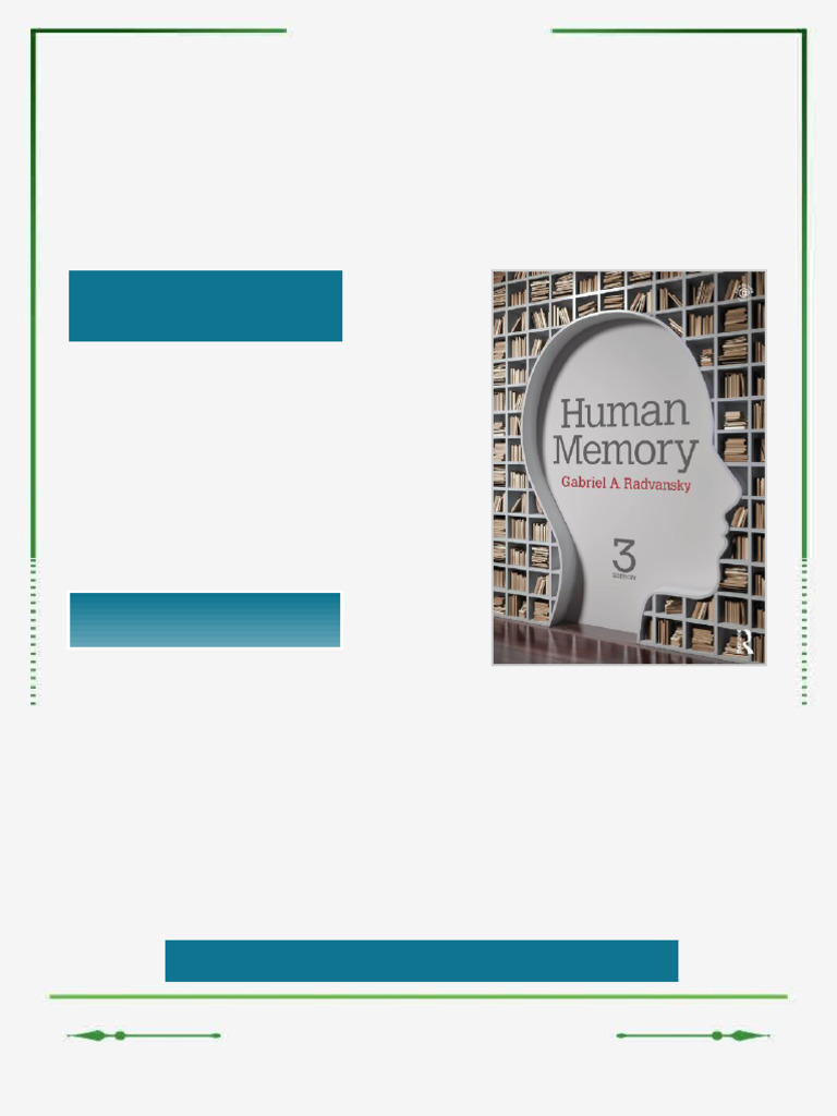 Human Memory 3rd Edition Gabriel A. Radvansky full ebook chapters ...