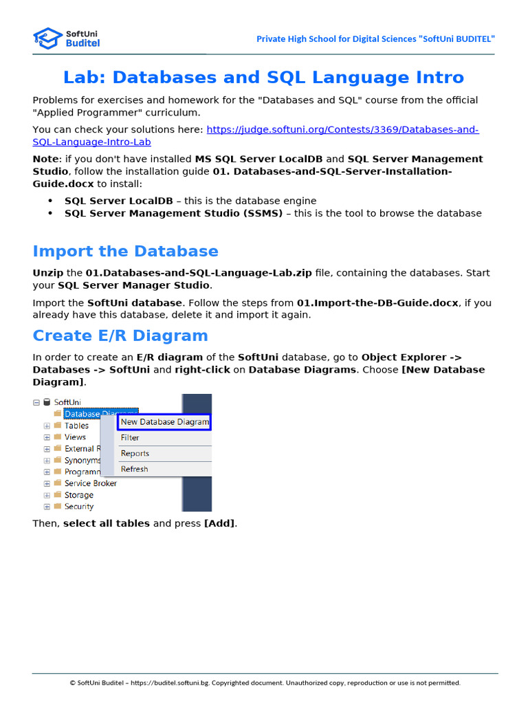 01.4.Databases-and-SQL-Intro-Lab-New | PDF | Databases | Microsoft Sql Server