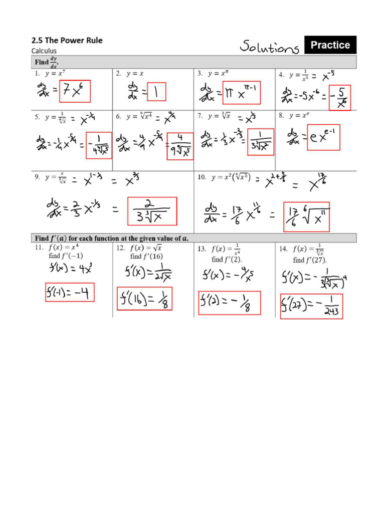 Calc 2.5 Solutions | PDF