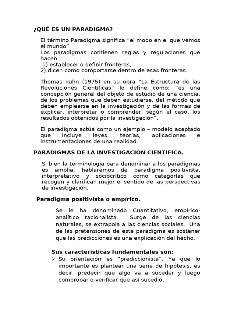 QUÉ ES UN PARADIGMA | PDF | Paradigma | Conocimiento