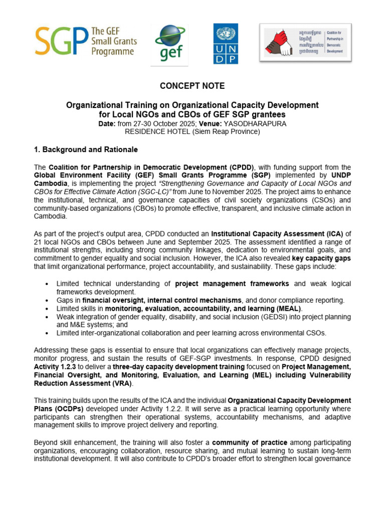 Capacity Development Training for NGOs | PDF | Capacity Building ...