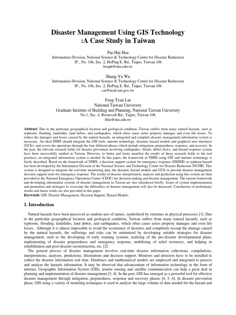 Disaster Management Using GIS Technology | PDF | Flood | Emergency ...