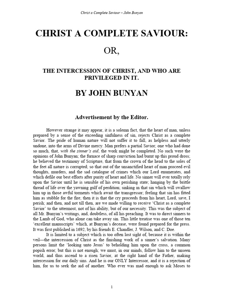 Christ a Complete Saviour | PDF | Justification (Theology) | Glory ...