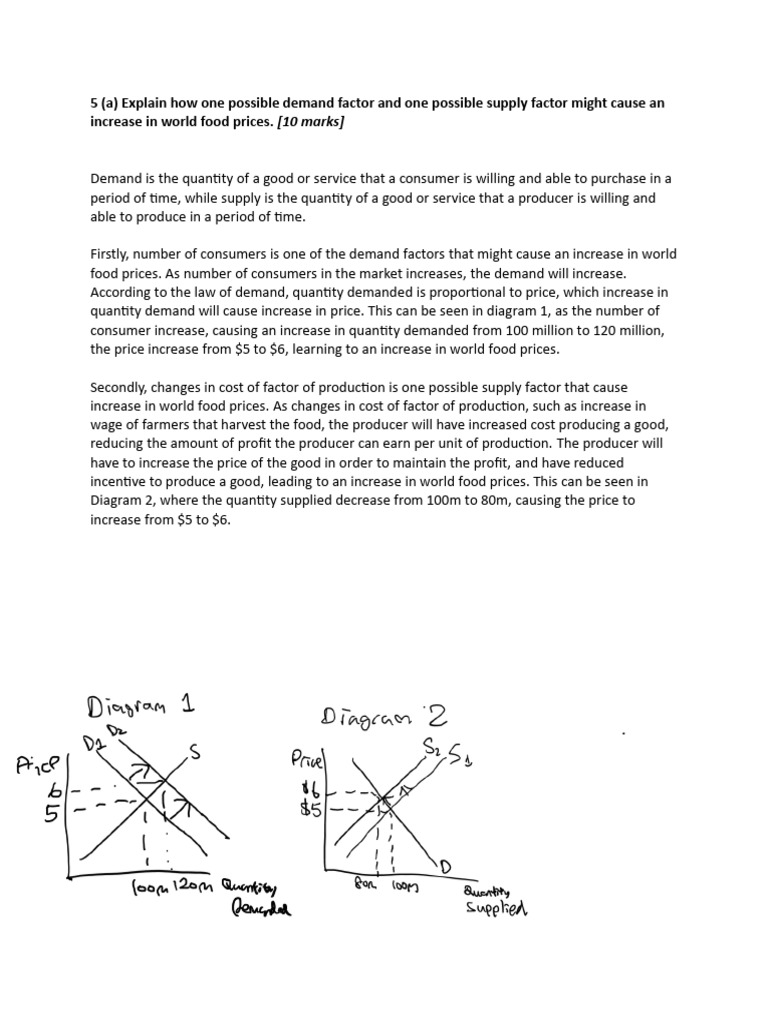 IB Economics Unit 2.1 and 2.2 10-mark examples | PDF | Supply ...