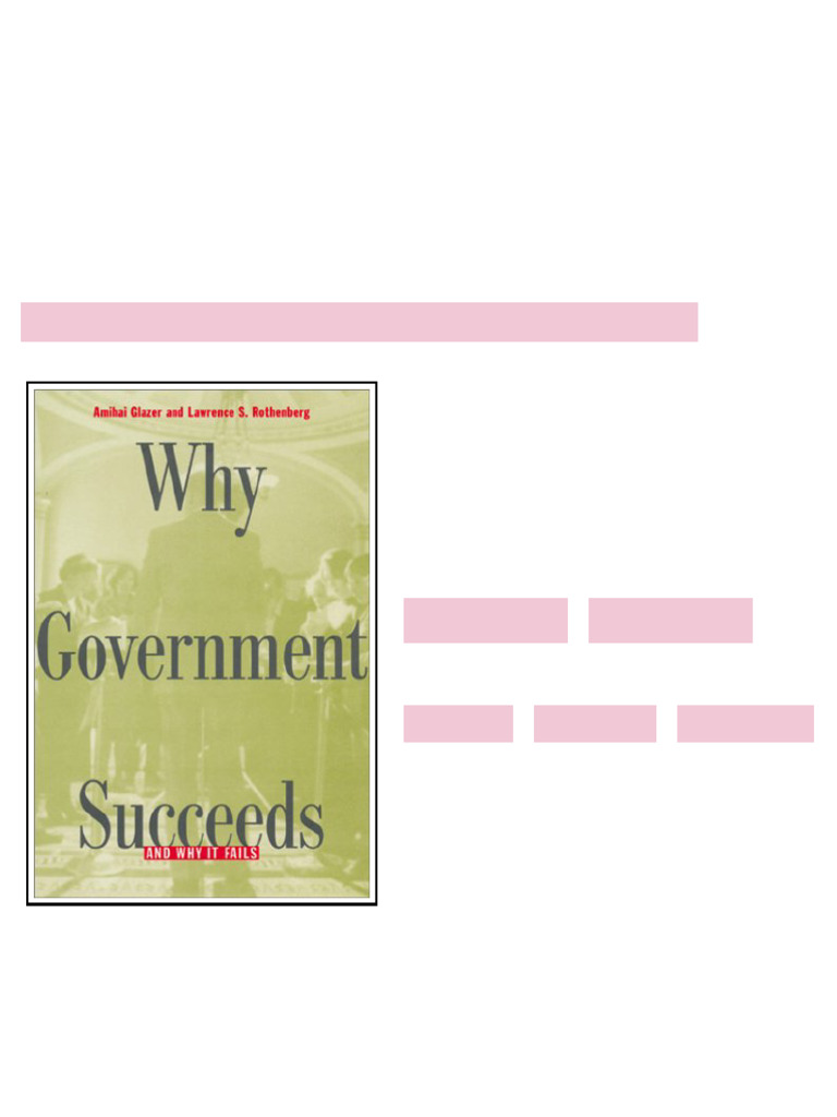 Why Government Succeeds and Why It Fails Amihai Glazer digital download ...