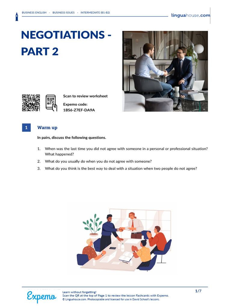 Intermediate Business Negotiation Skills | PDF | Negotiation ...