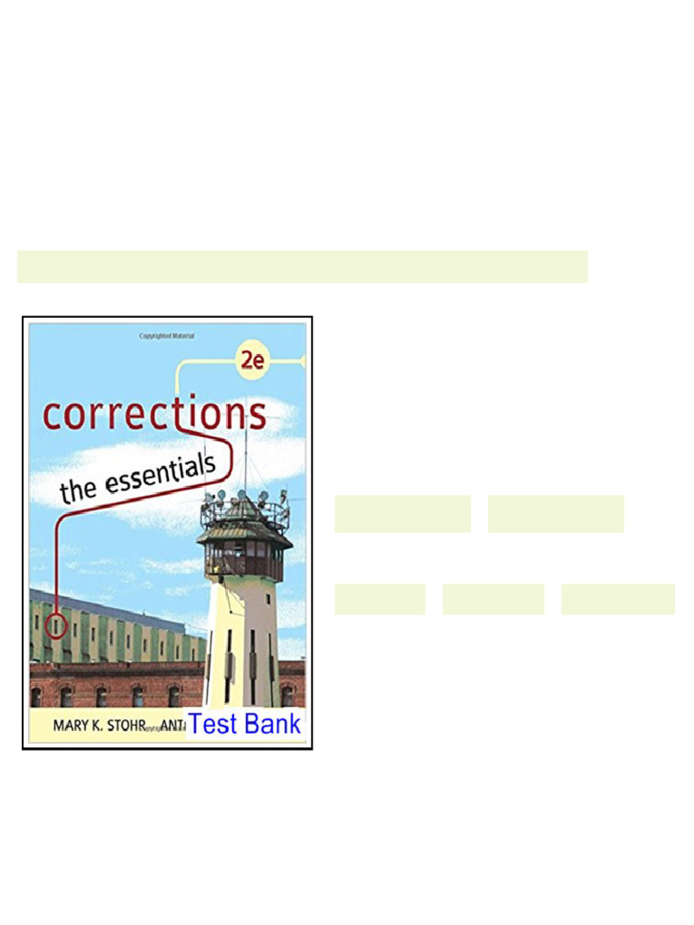 Corrections The Essentials 2nd Edition Stohr Test Bank digital download ...