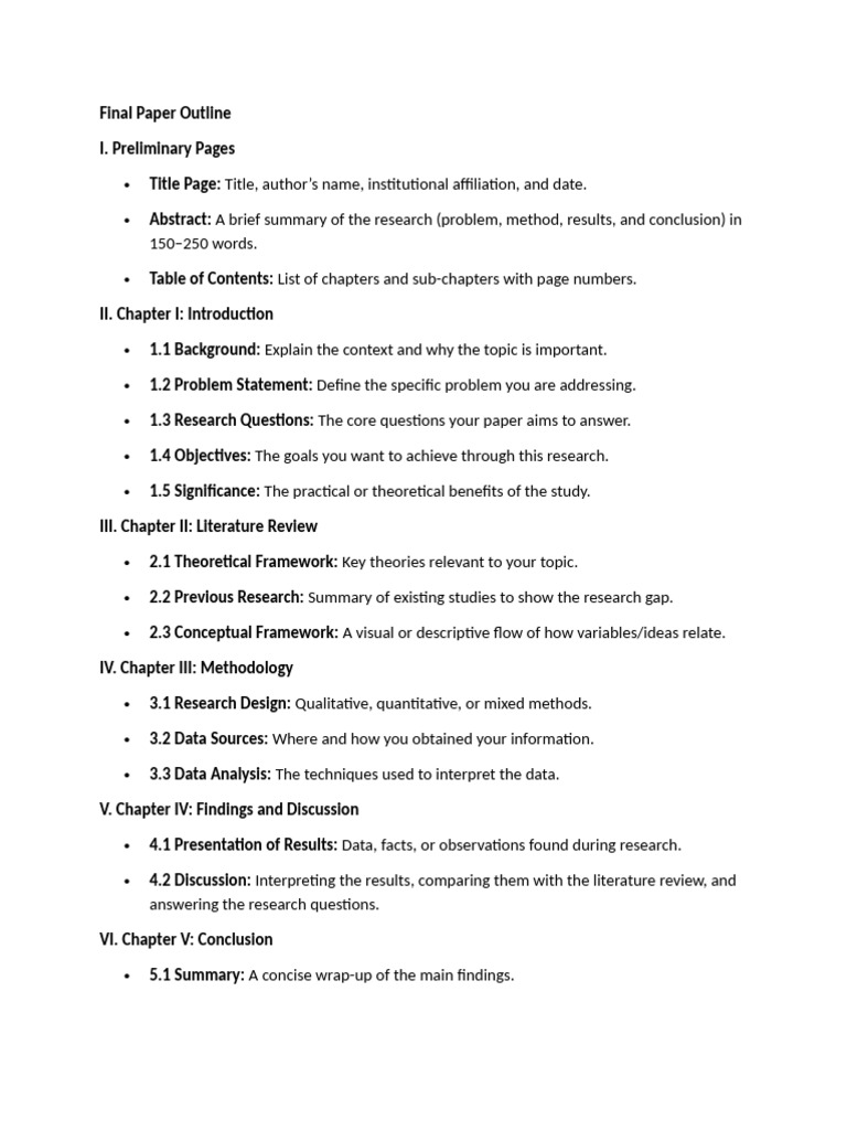 Final Paper Outline | PDF