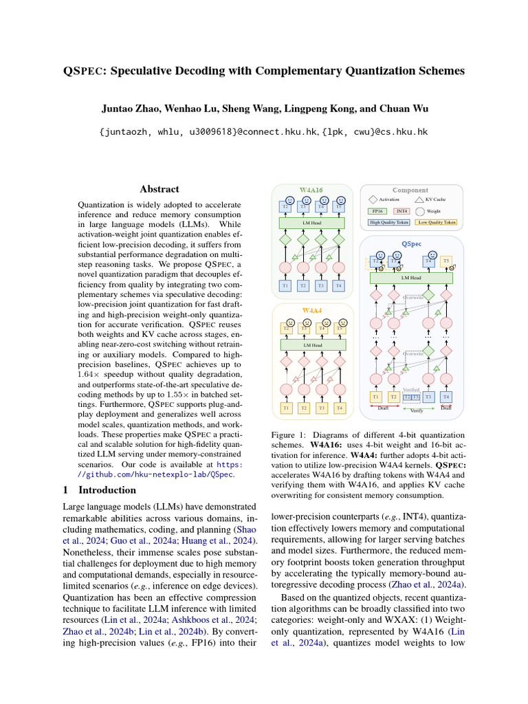 QSPEC: Efficient Quantization for LLMs | PDF | Applied Mathematics