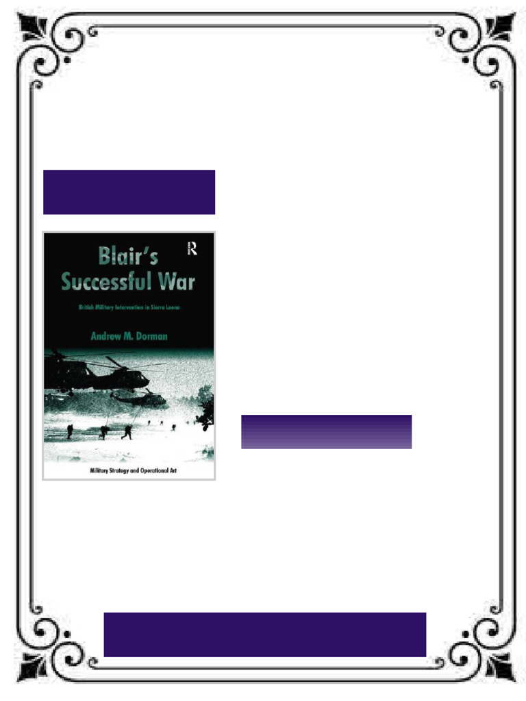 Blair s Successful War British Military Intervention in Sierra Leone ...
