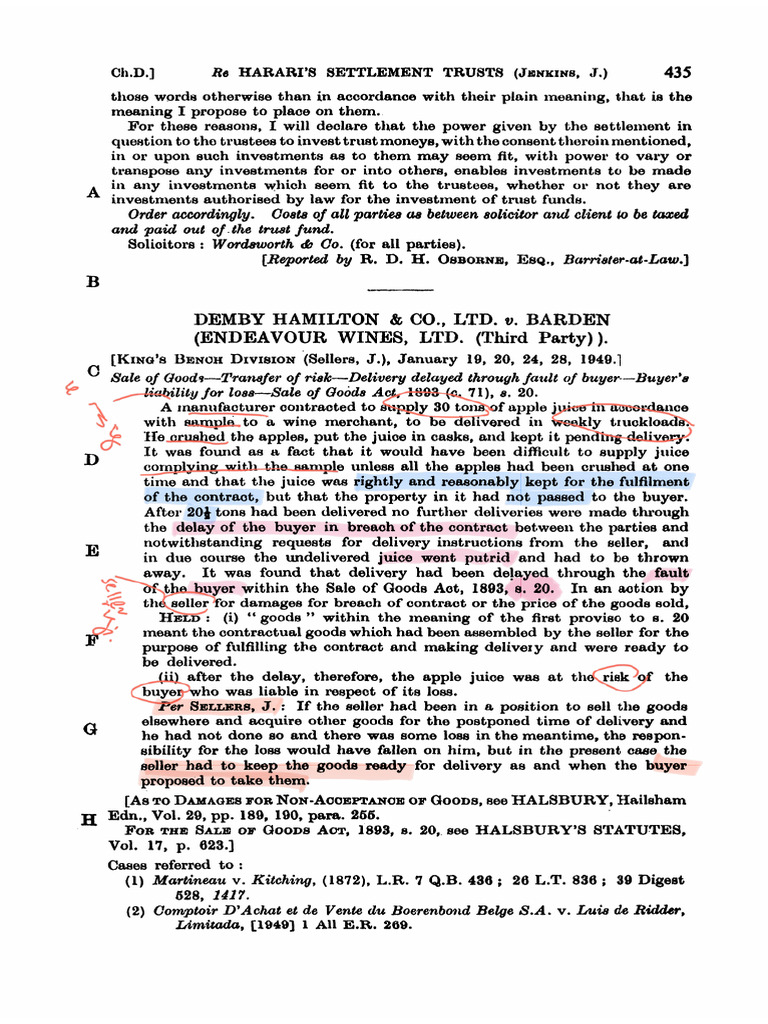 Demby Hamilton & Co LTD V Barden (Endeavour Wines LTD (Third Party ...
