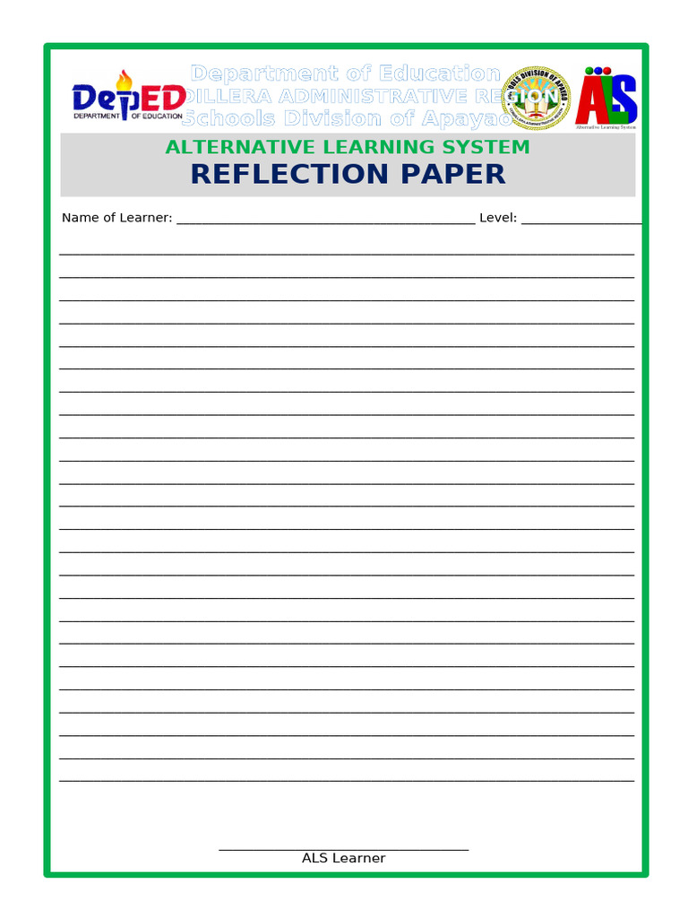 ALS Reflection Paper (1) | PDF