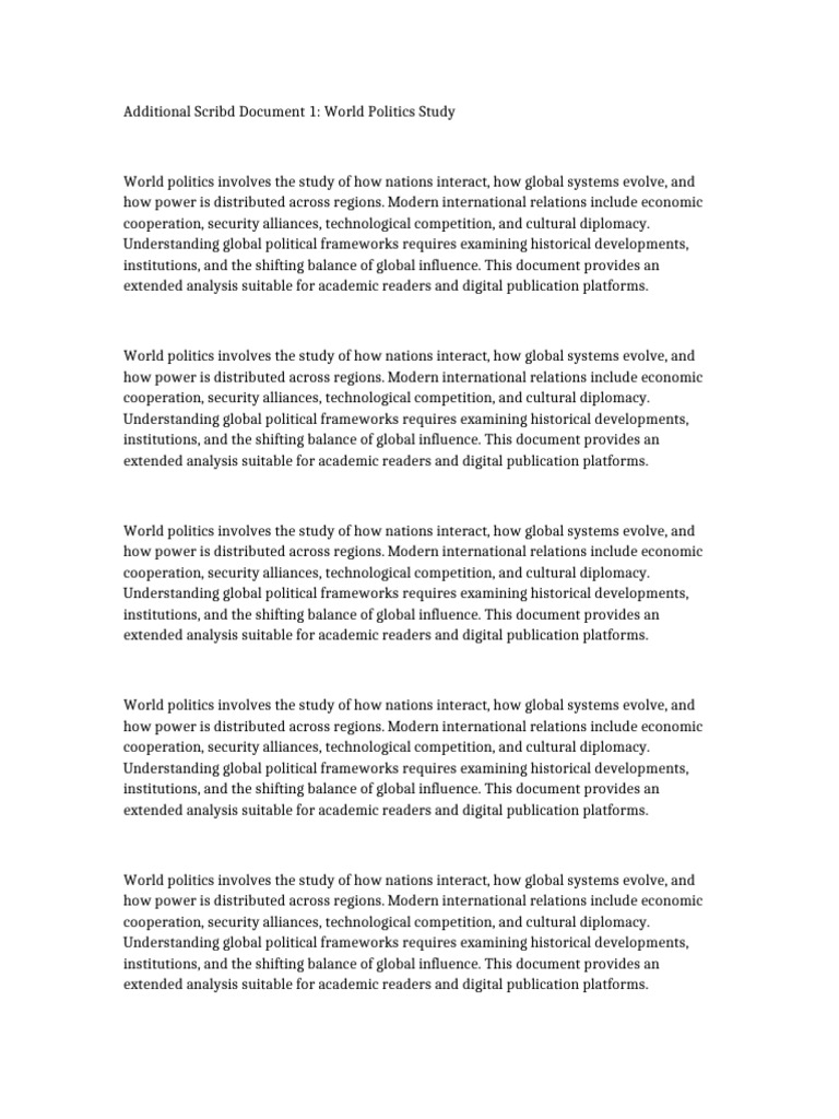 Analysis of Global Political Systems | PDF | Diplomacy | International ...