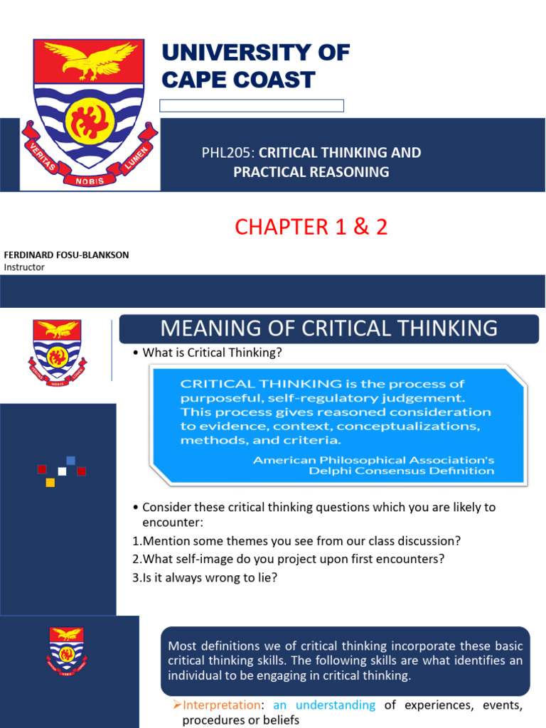 Critical Thinking and Practical Reasoning 1 & 2 | PDF | Critical Thinking | Fallacy