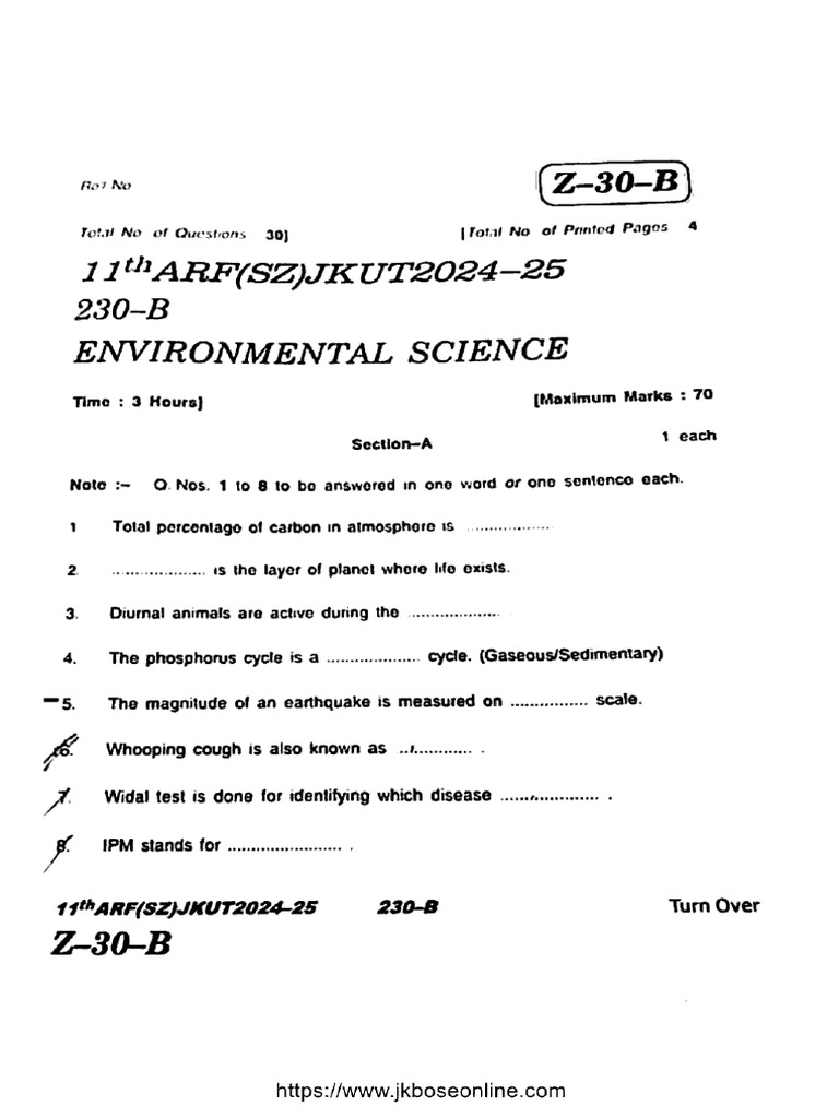 Jk Bose Class 11 Environmental Science 230 b 2025 | PDF