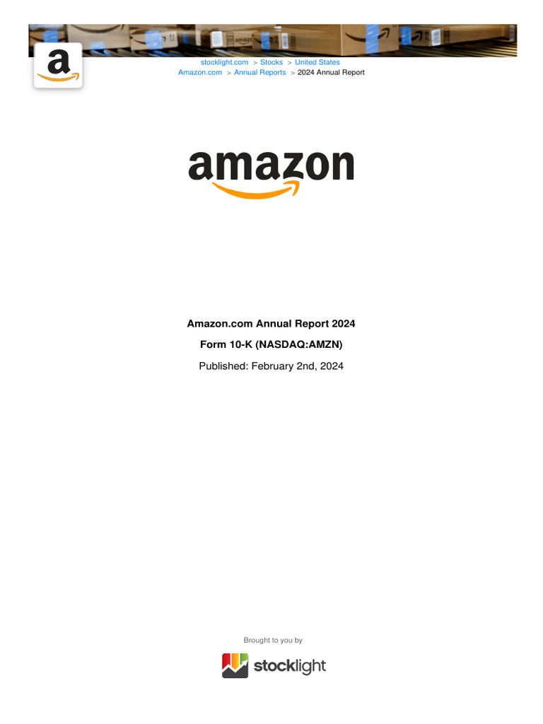 Amazon 2024 Annual Report Summary | PDF | Intellectual Property | Trade ...