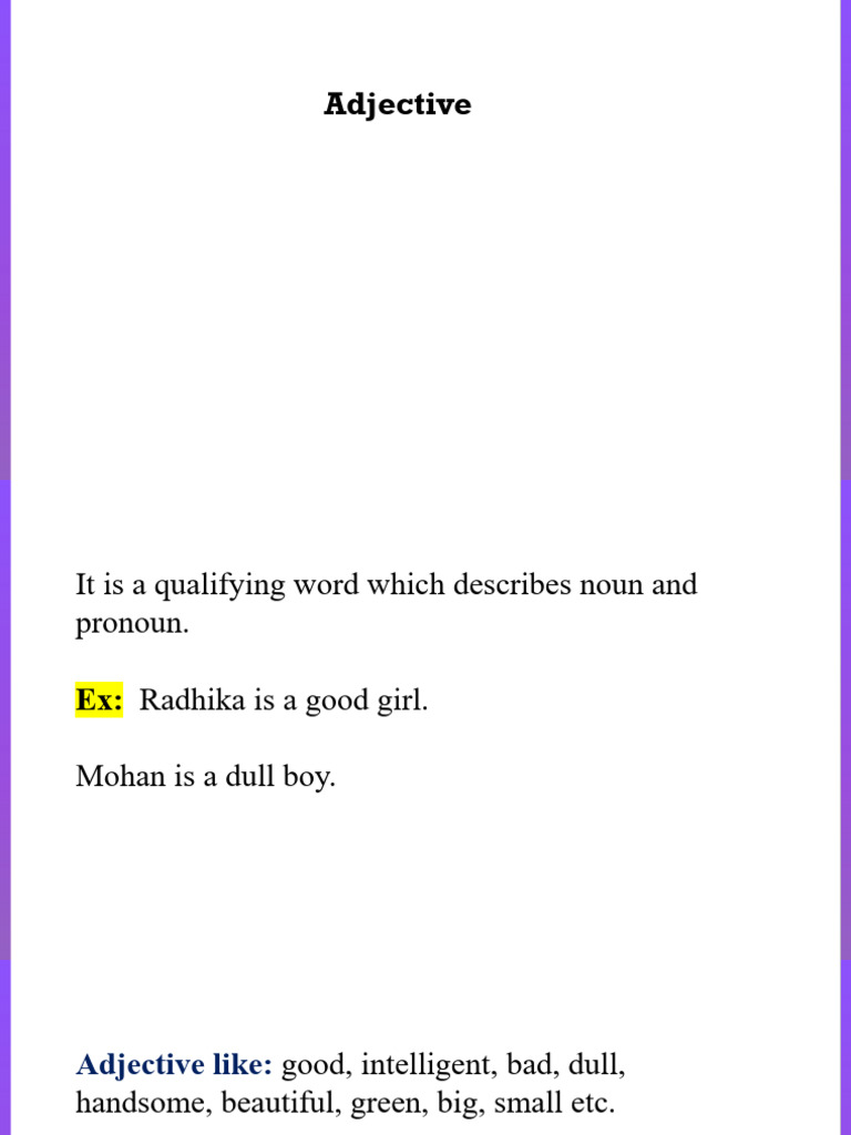 Adjectives Part 1 | PDF | Adjective | Linguistic Typology