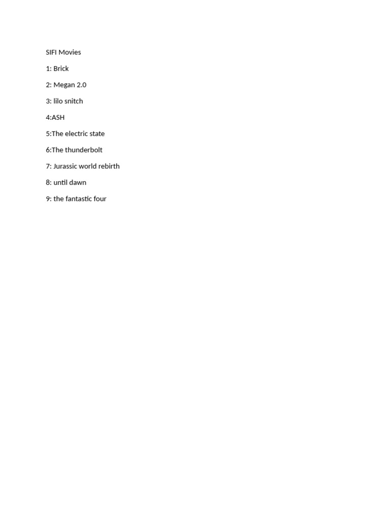 SIFI Movies | PDF