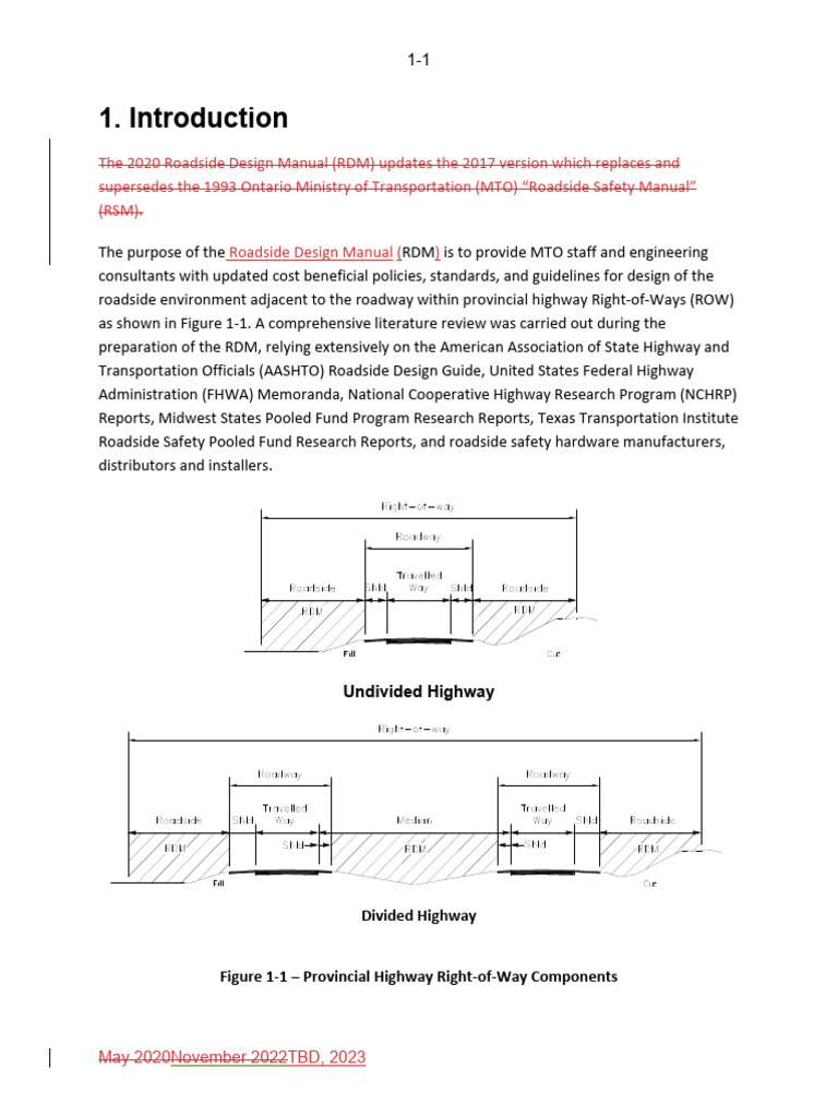 RDM Chapter 1 Draft 2023 Markup | PDF | Traffic Collision | Road