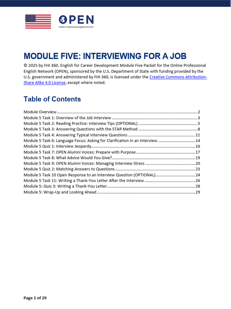 ECD M5 Module Packet | PDF | Job Interview | Interview