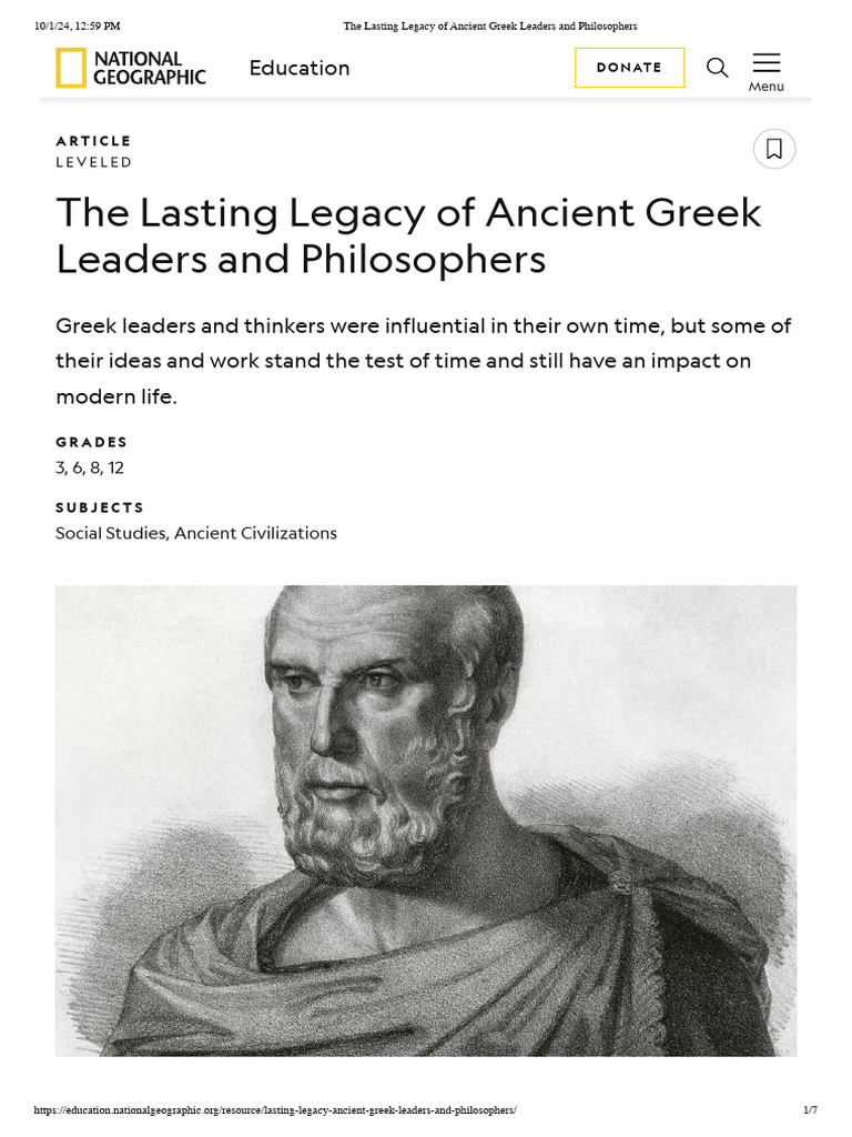 The Lasting Legacy of Ancient Greek Leaders and Philosophers | PDF ...