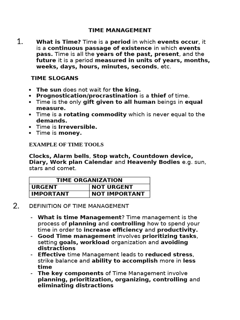 Time Management | PDF | Time Management | Professional Skills