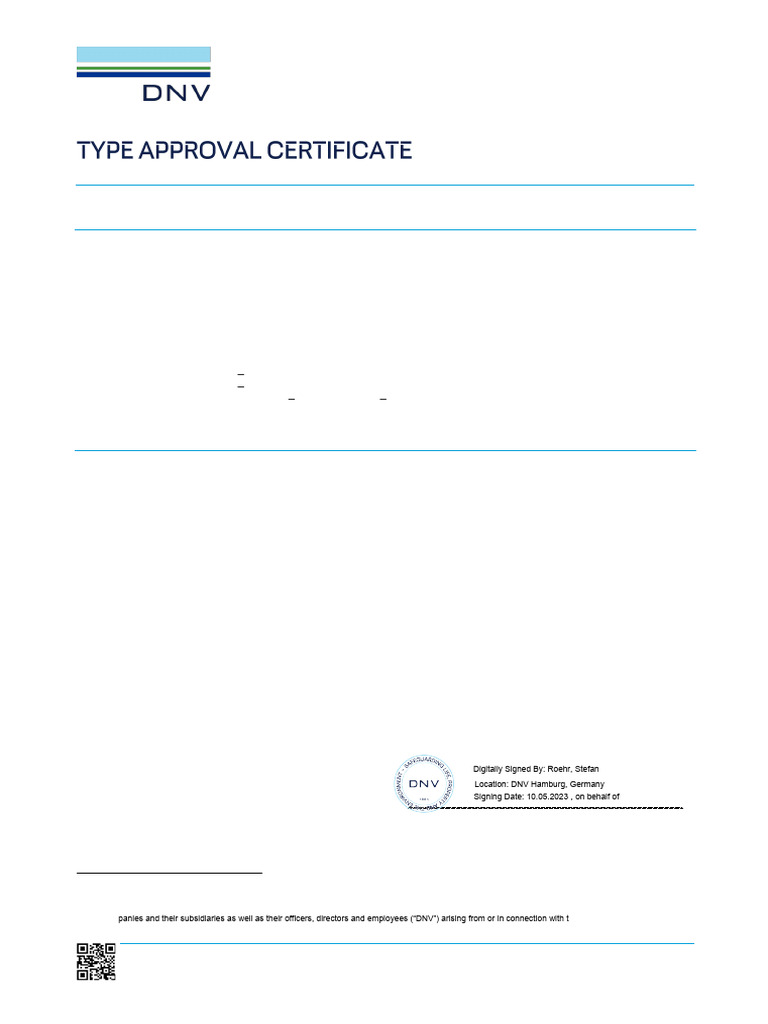 DNV Type Approval Certificate Divinycell H (1) | PDF | Pascal (Unit ...