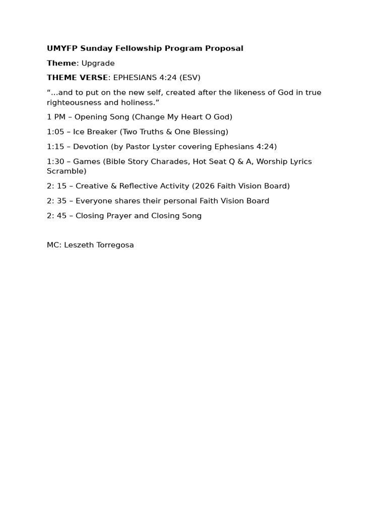 Umyfp Sunday | PDF
