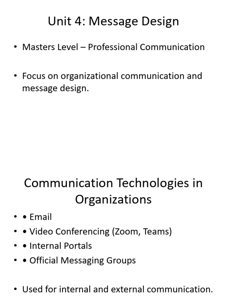Unit 4 Message Design Masters Level | PDF