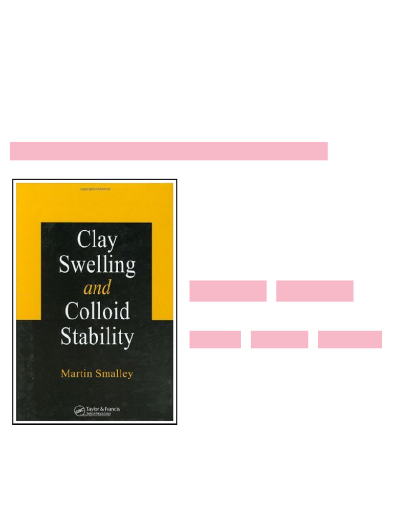 Clay Swelling and Colloid Stability 1st Edition Martin V. Smalley all ...