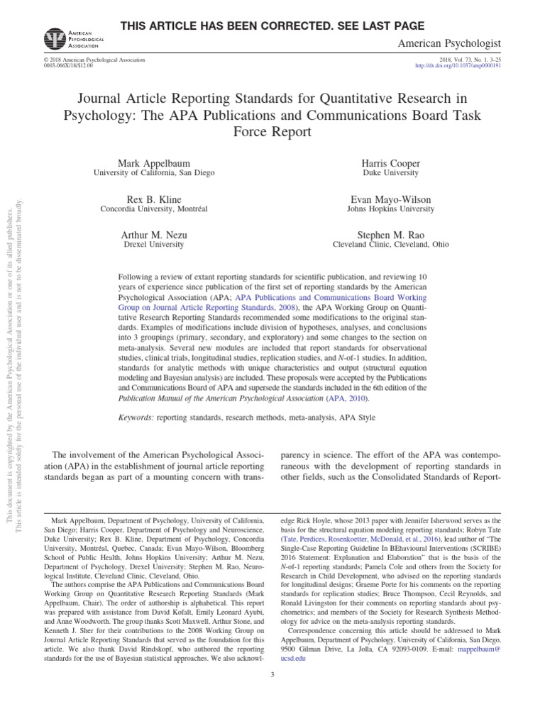 APA standards 2018 | PDF | Psychology | Hypothesis