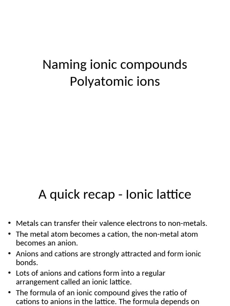 PP2_ naming ionic compounds (2) | PDF | Ion | Chemical Compounds