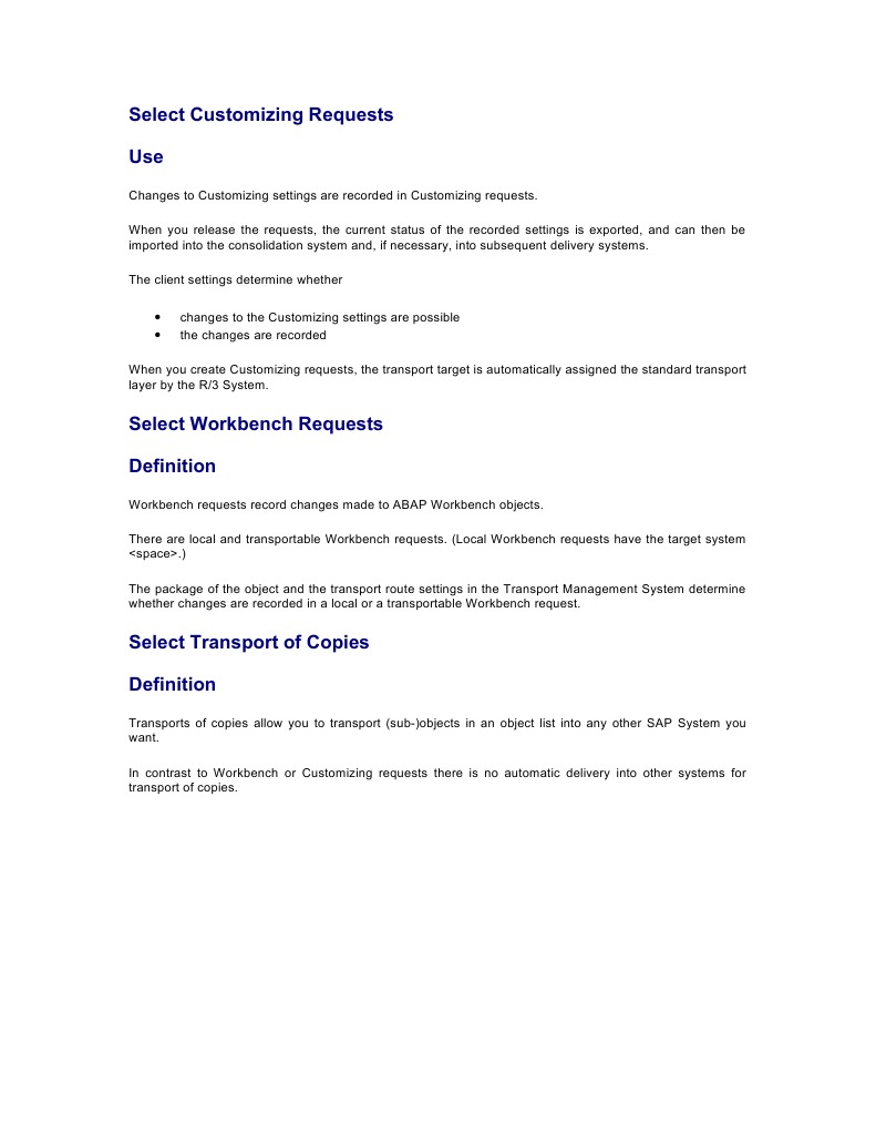 Types of Transport Requests | PDF | Computing | Software