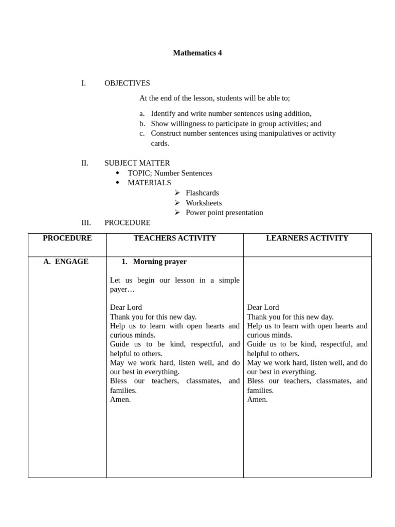 Understanding Number Sentences in Math | PDF | Learning