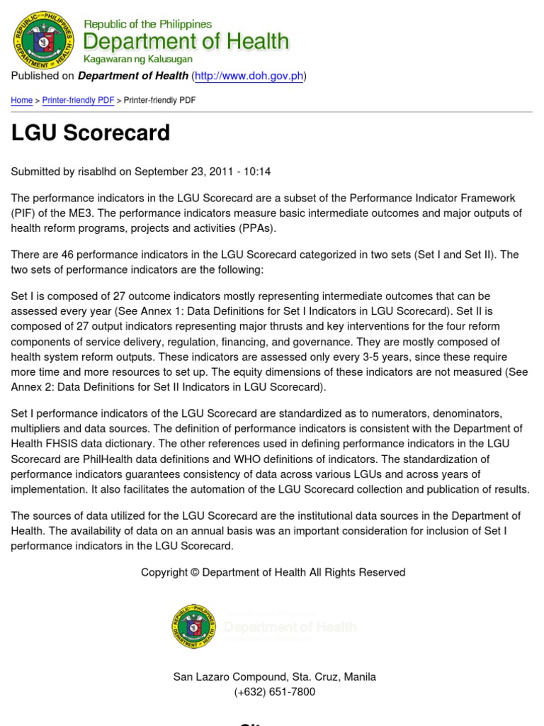 LGU Scorecard | Data | Business