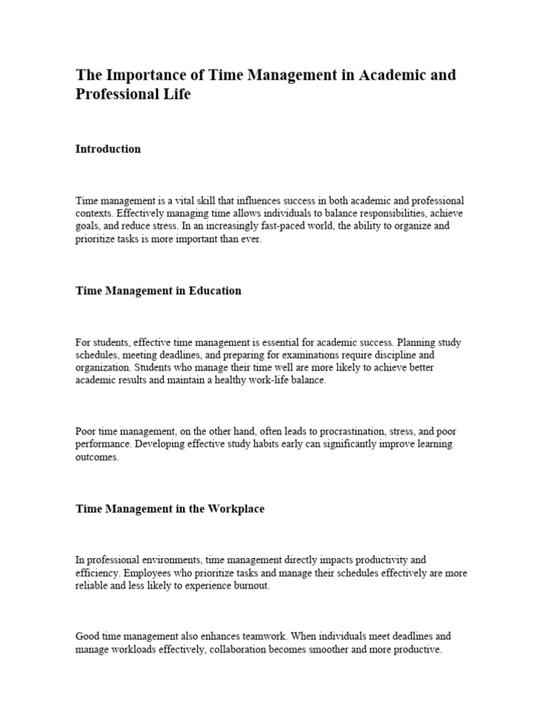 Mastering Time Management for Success | PDF