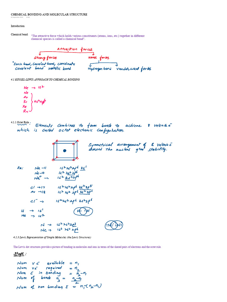 Chemical Bonding Class Notes2 | PDF