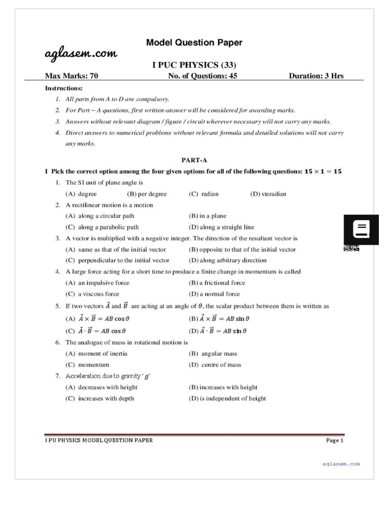 Physics Model Paper | PDF