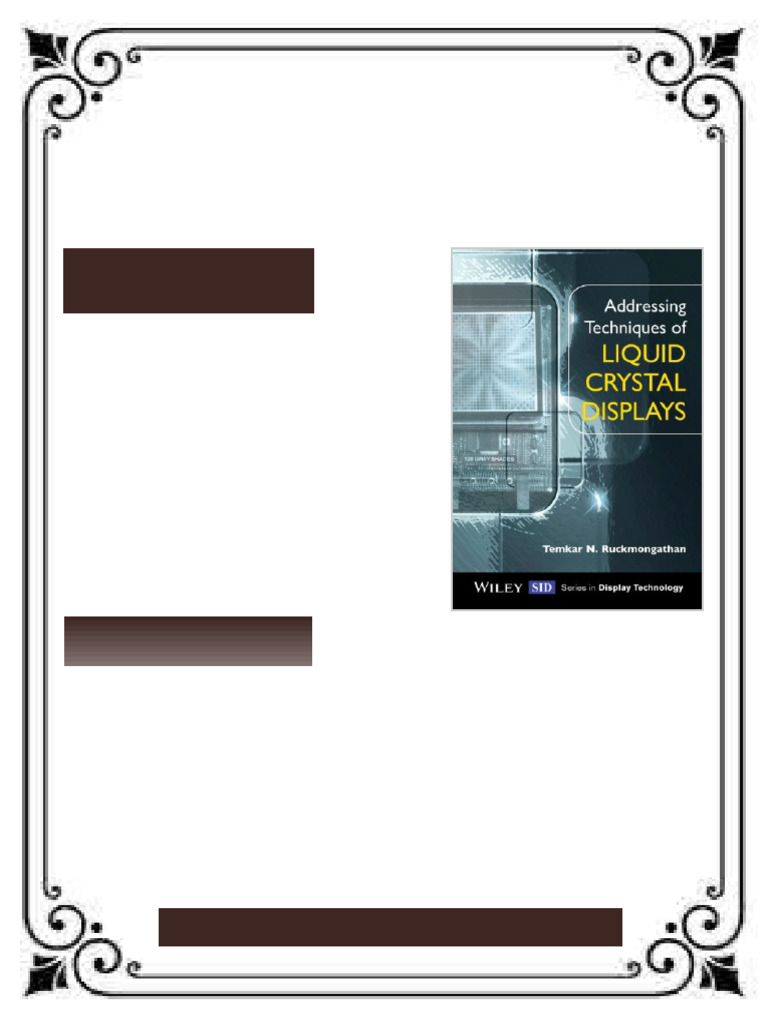 Addressing Techniques of Liquid Crystal Displays 1st Edition Temkar N ...