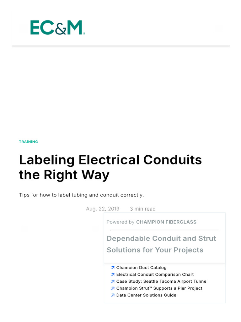 Labeling Electrical Conduits | PDF