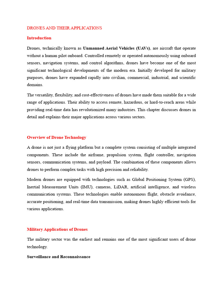 Applications of Drones Across Industries | PDF | Unmanned Aerial Vehicle