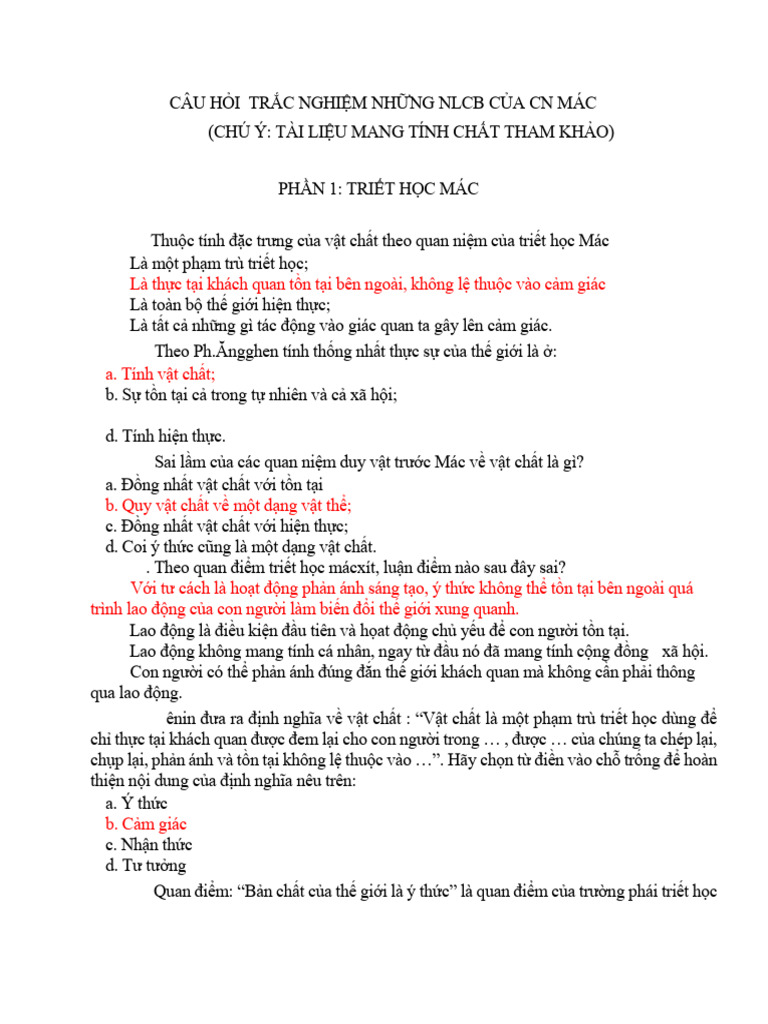 403061485-ĐAP-AN-TRẮC-NGHIỆM-NHỮNG-NLCB-CHUONG1-3-docx | PDF
