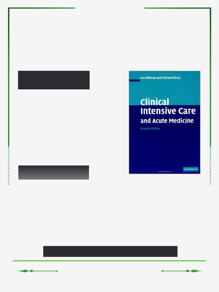 Clinical Intensive Care and Acute Medicine 2nd Edition Ken Hillman ...