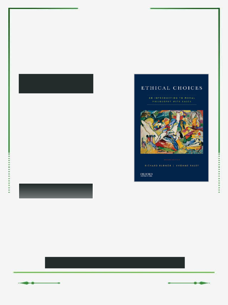 Ethical Choices: An Introduction to Moral Philosophy with Cases 2nd Edition Richard Burnor eBook ...