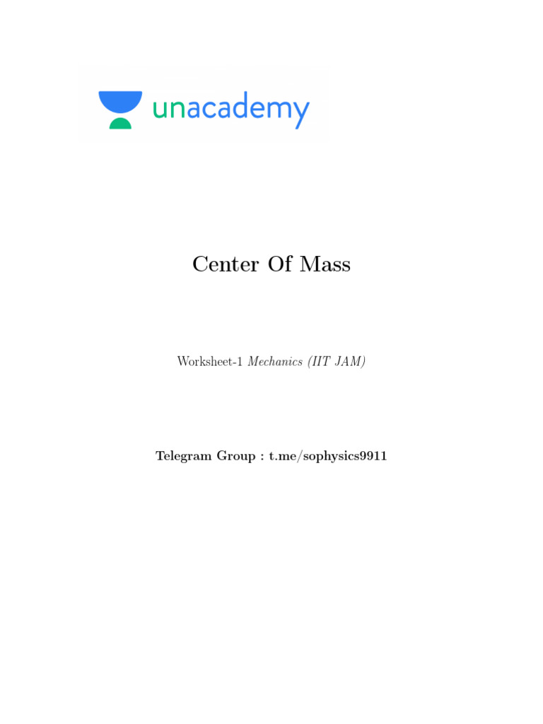 Center of Mass Mechanics Worksheet | PDF | Collision | Kinetic Energy