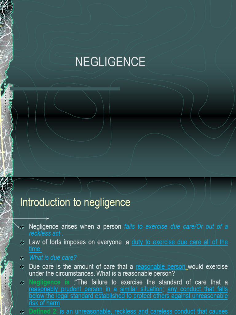 Chapter 1 an Introduction to Negligence | PDF | Negligence | Legal ...
